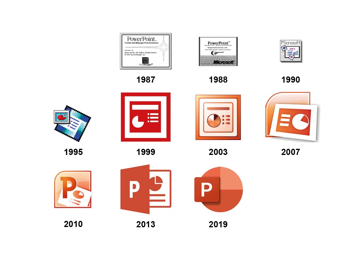 microsoft historical logos